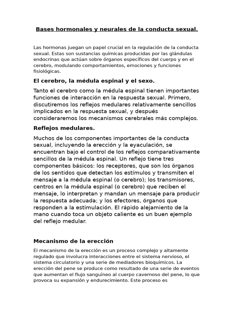 Bases Hormonales y Neurales de La Conducta Sexual. | PDF