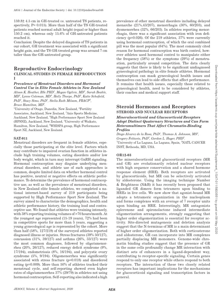 SAT-011 Prevalence of Menstrual Disorders and Horm | PDF | Menstrual ...