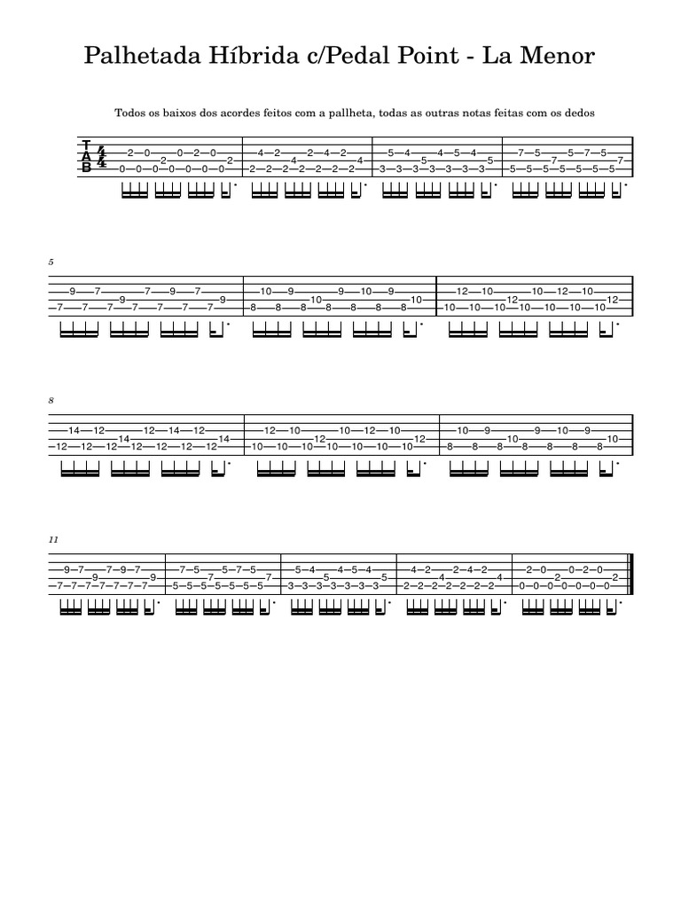 Palhetada Híbrida Com Pedal Point - La Menor | PDF | Teoria da Música ...