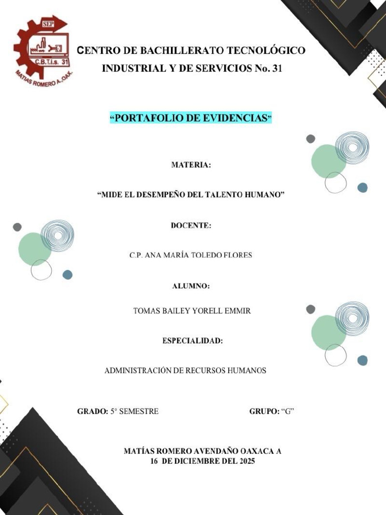 Portafolio de Evidencias-Tomas Bailey Yorell Emmir | PDF