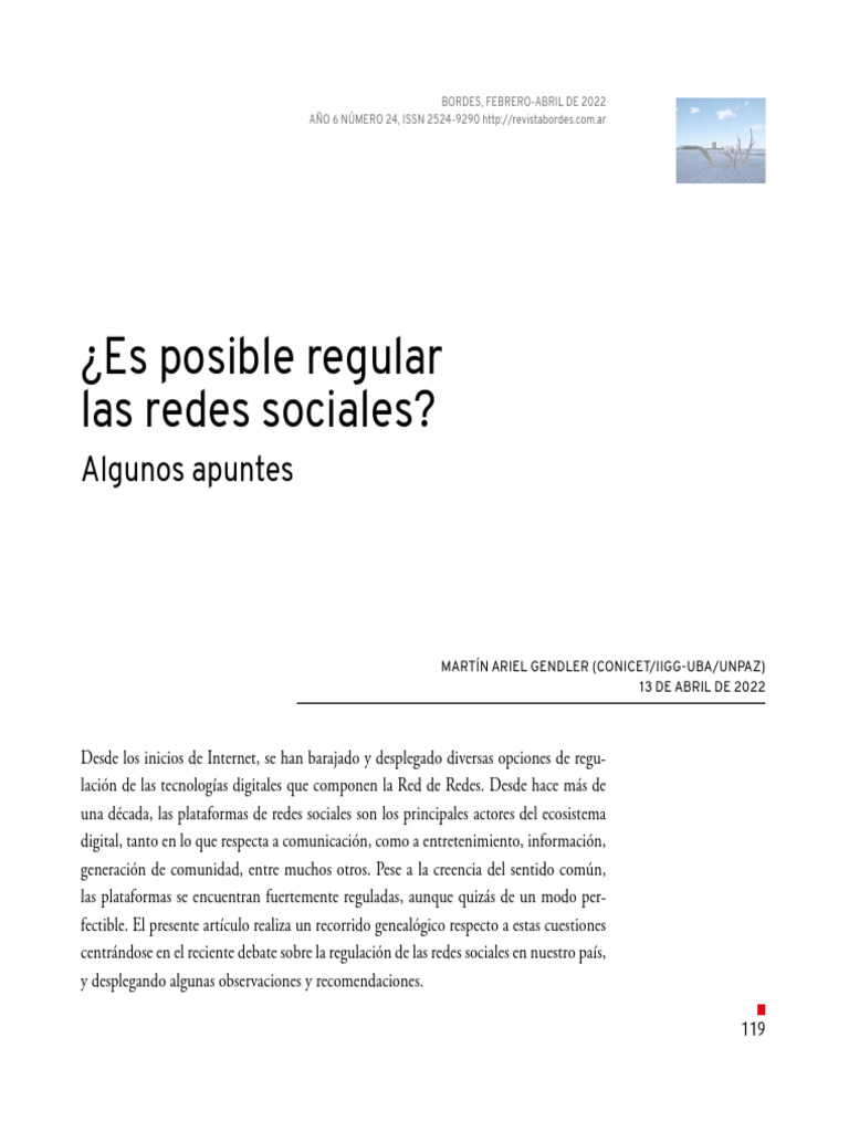 GENDLER, M. Es Posible Regular Las Redes | PDF | Internet | Libertad de ...