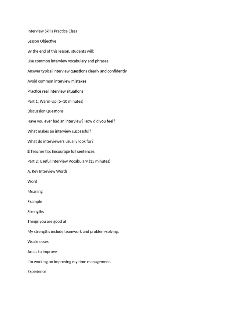 Interview Skill-WPS Office | PDF | Human Communication | Cognition