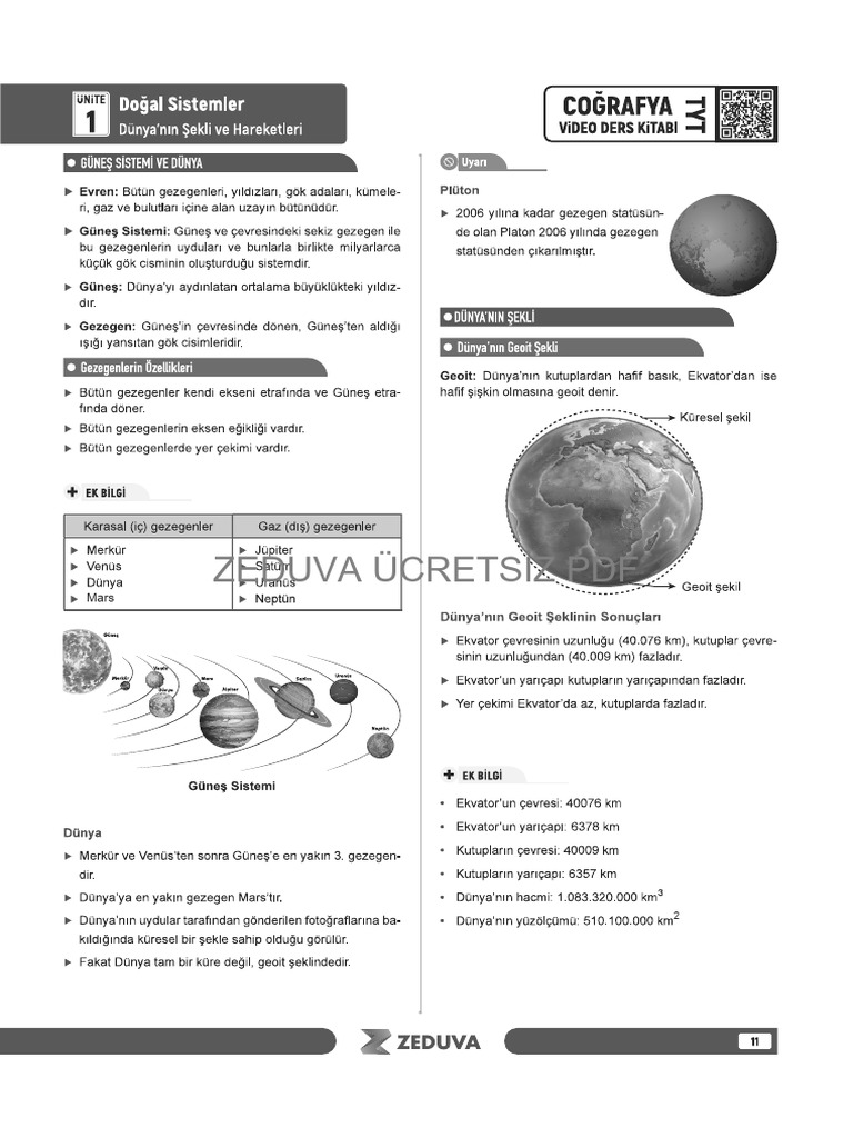 Tyt Cografya Dunyanin Sekli Ve Hareketleri Konu Anlatimi PDF | PDF