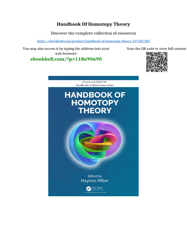 Handbook of Homotopy Theory No Waiting Time | PDF | Gross Domestic ...
