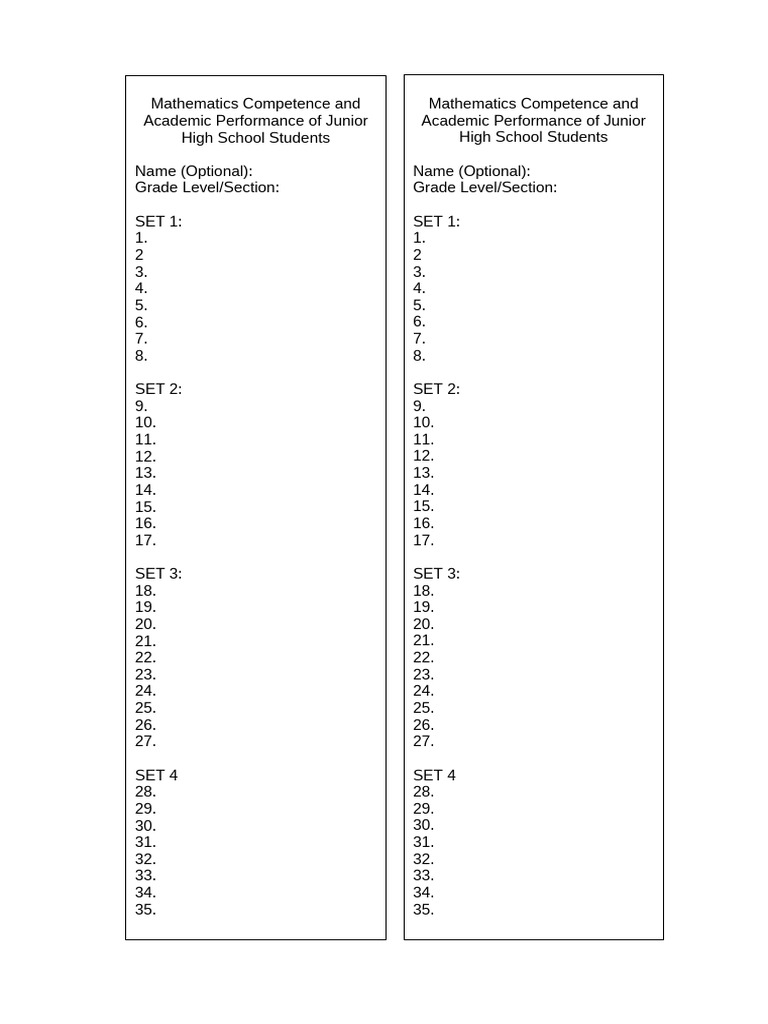 Answer Sheets | PDF