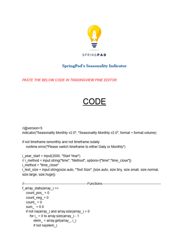 SpringPad’s Seasonality Indicator | PDF | Computer Programming | Computing