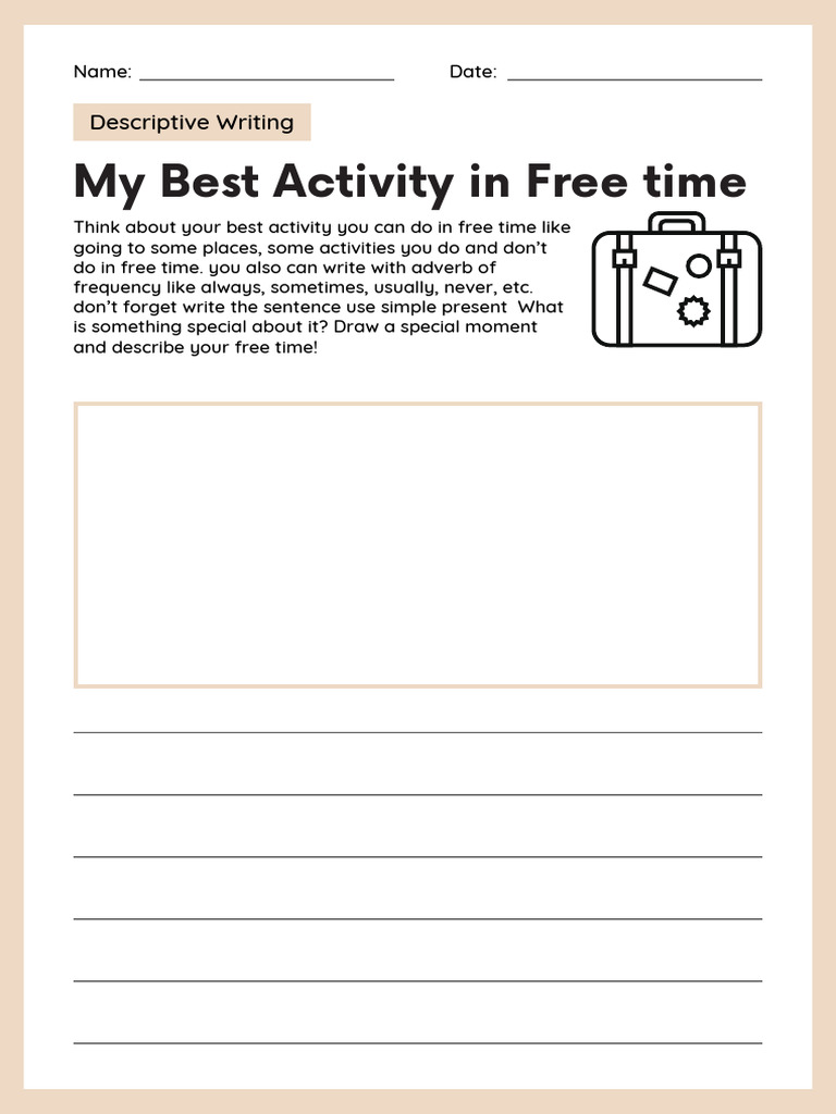 Descriptive Writing Free Time Activity | PDF