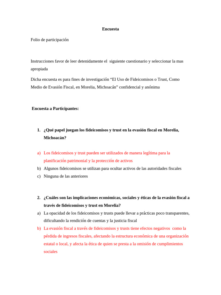 Encuesta A Expertos - Santigo | PDF | Evasión de impuestos ...