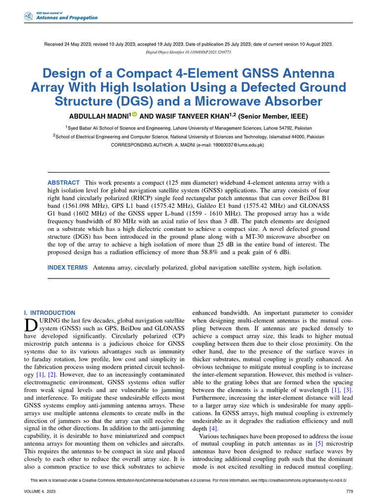 Design of A Compact 4-Element GNSS Antenna Array With High Isolation ...