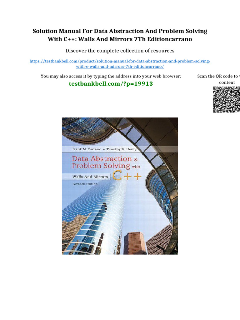 Solution Manual for Data Abstraction and Problem Solving with C++ ...