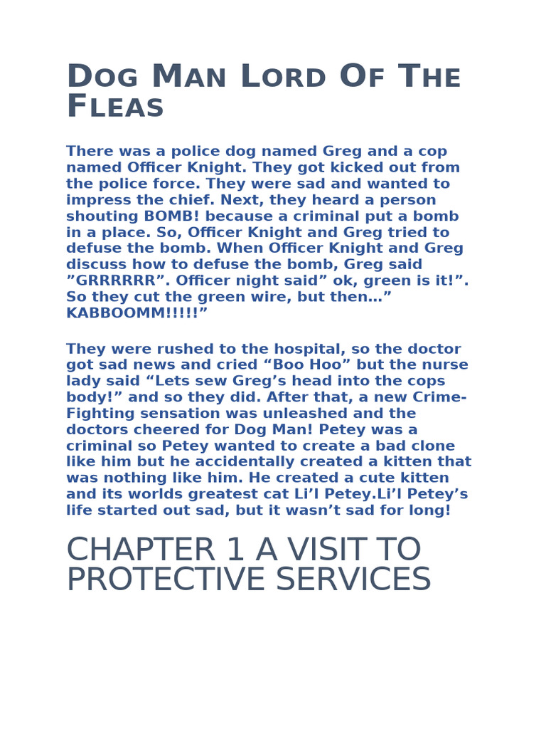 Dog Man Lord of the Fleas Made by Me | PDF