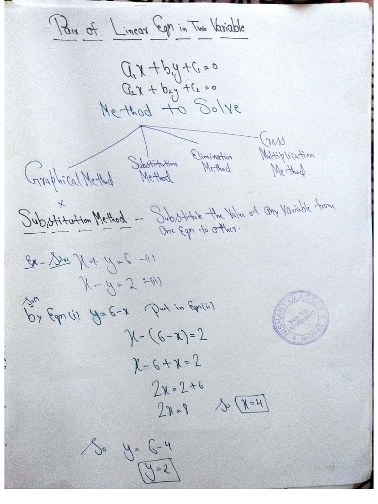 Linear Equations Part 1 | PDF
