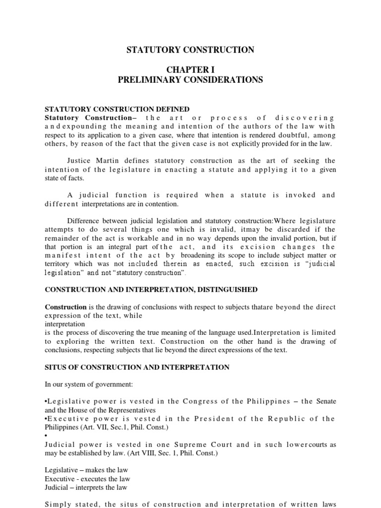 Understanding Statutory Construction | PDF | Statutory Interpretation ...