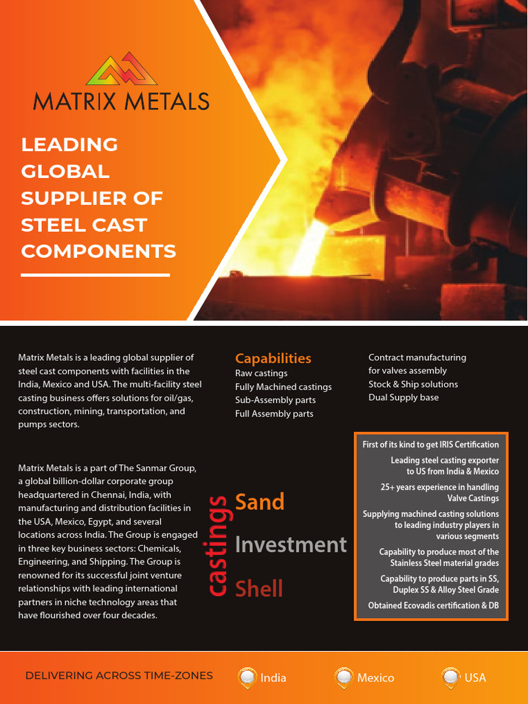 Matrix Metals Brochure 04-10-2024 Print Final | PDF | Steel | Foundry