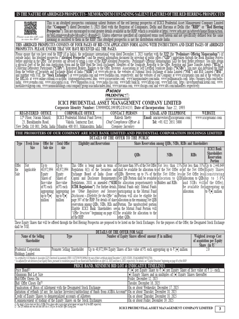 ICICIPRUAMC Abridged Prospectus | PDF | Securities (Finance) | Equity ...