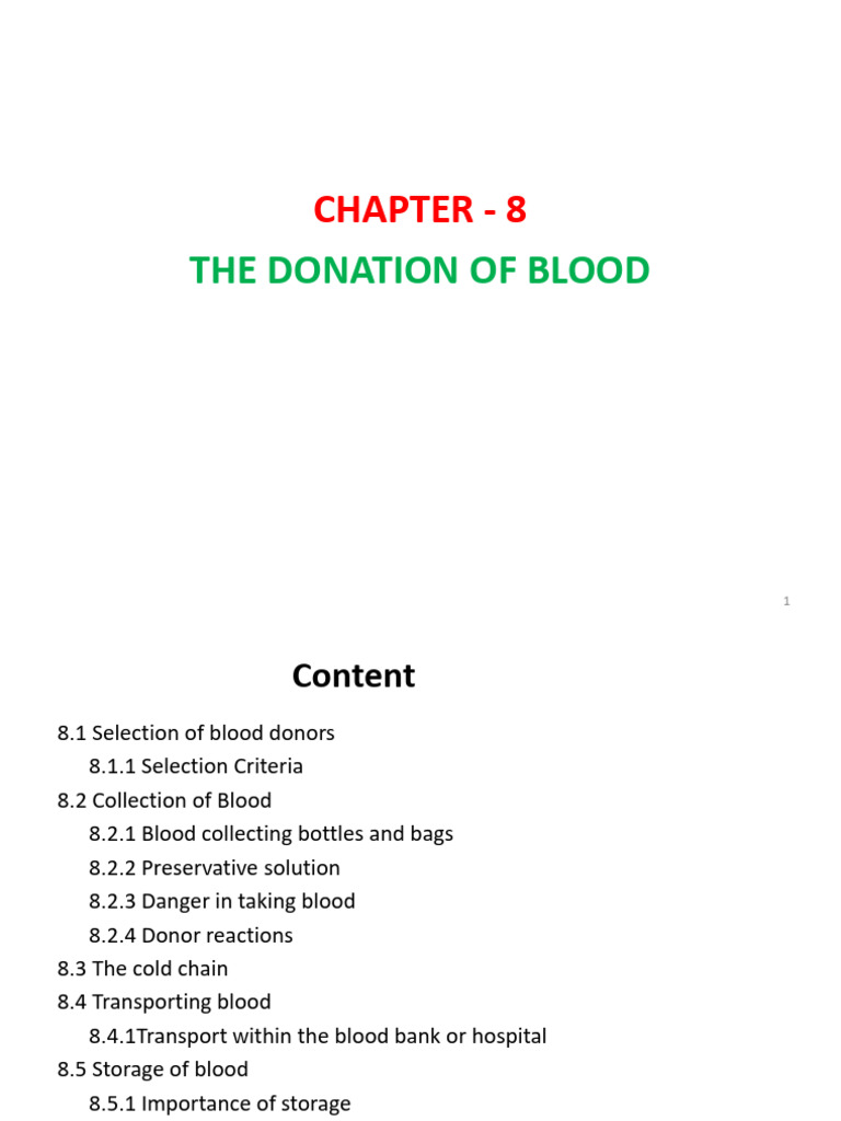 Chapter-8 Blood Donation 2026 | PDF | Blood Donation | Hepatitis