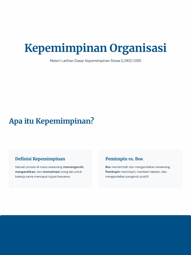 Materi LDKS OSIS Kepemimpinan | PDF