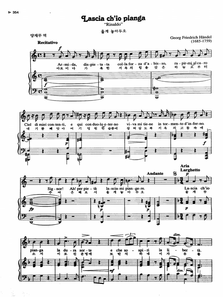Lascia Ch'Io Pianga | PDF