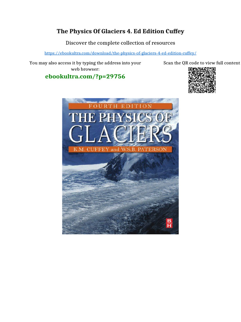 The Physics of Glaciers 4. Ed Edition Cuffey Full | PDF | Intellectual ...