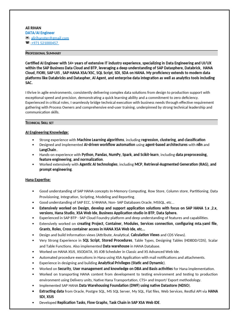 Ali Rihan 10 Plus Years UAE-1 | PDF | Databases | Computing