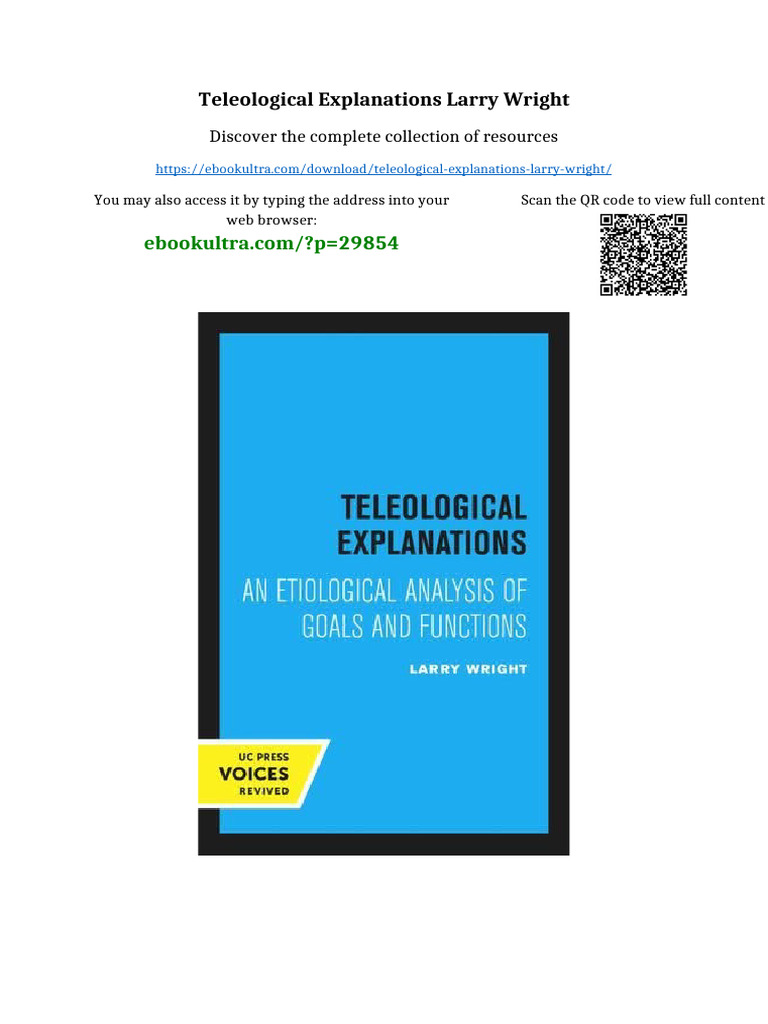 Teleological Explanations Larry Wright online reading | PDF | Property ...
