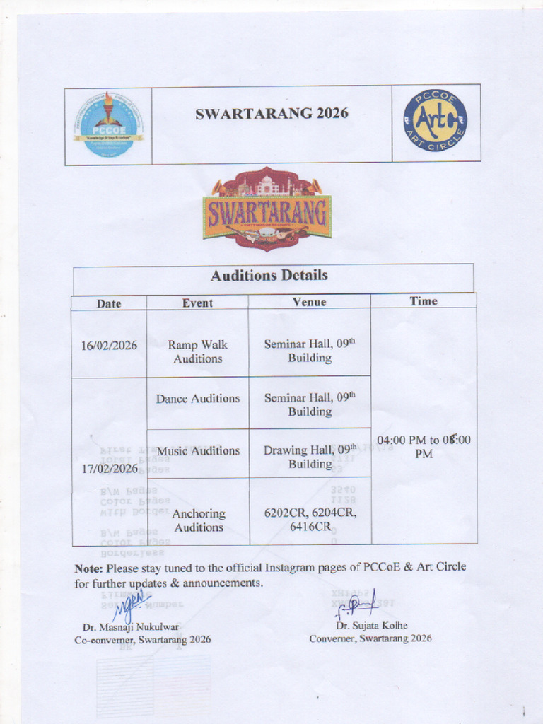 Audition Dates | PDF