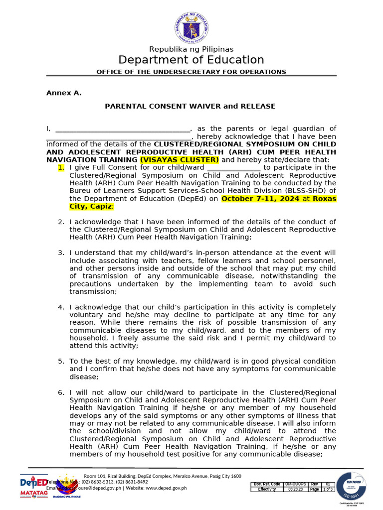Forms PC LPCIR(Learner Consent Form) | PDF | Consent