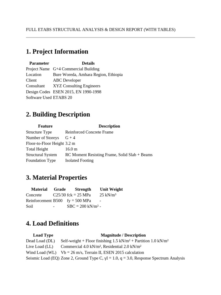 Full Etabs Structural Analysis | PDF | Beam (Structure) | Bending