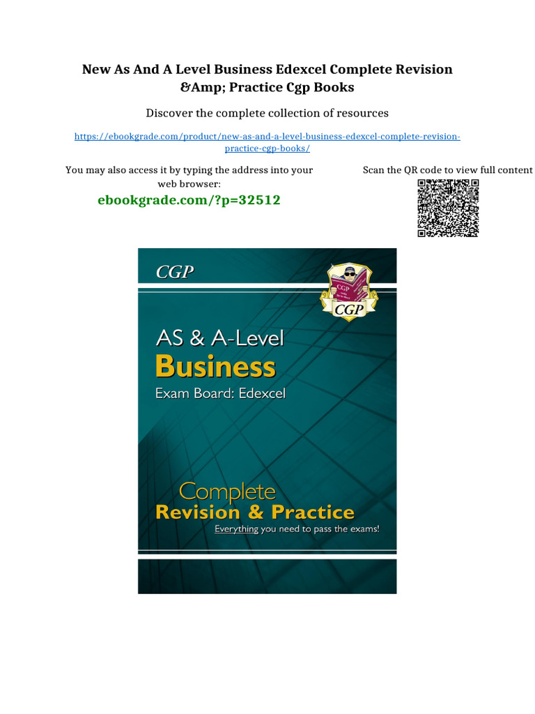 New AS and A Level Business Edexcel Complete Revision & Practice CGP ...