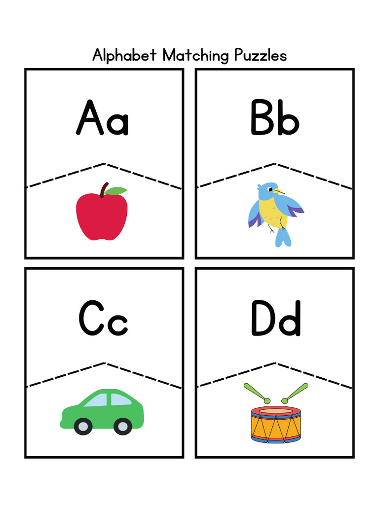 Alphabet Matching Puzzles Worksheet | PDF