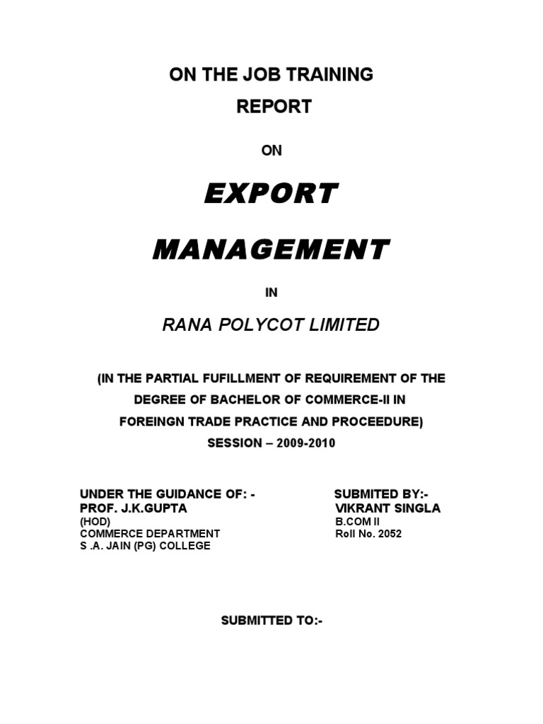 Export Management | PDF | Exports | Packaging And Labeling