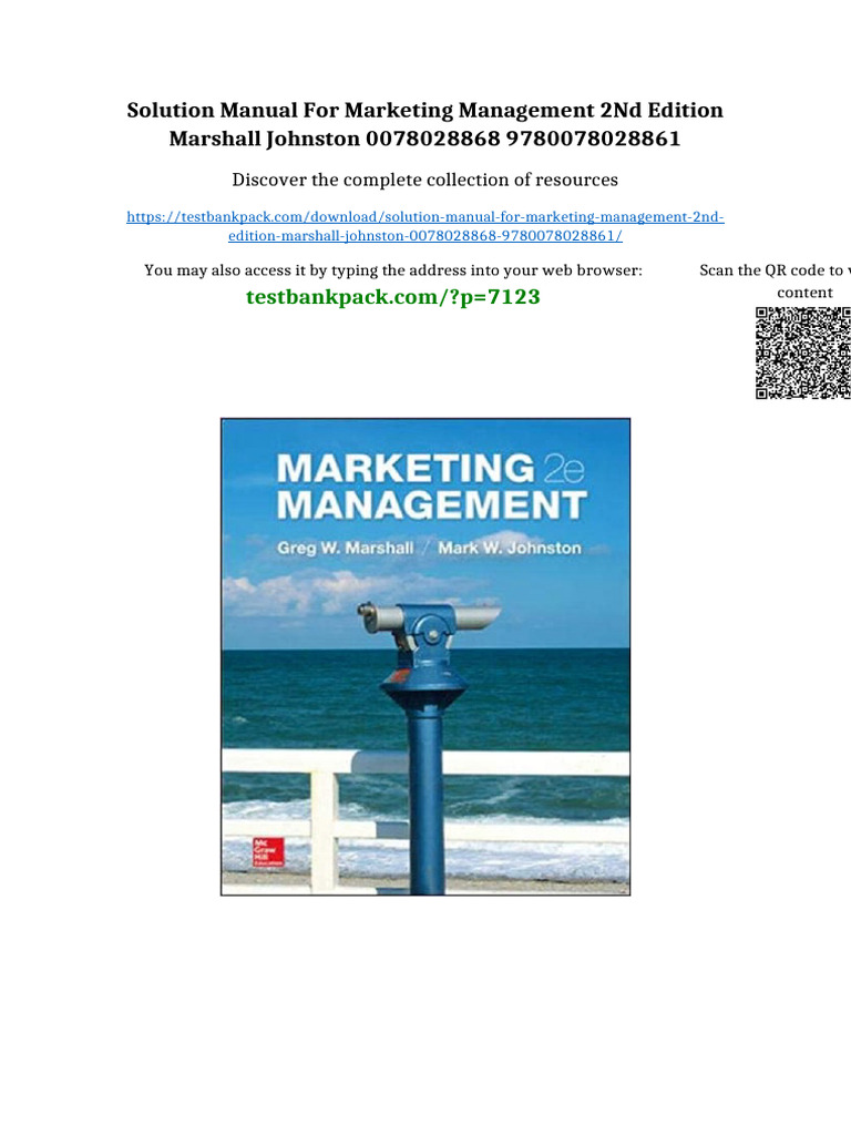 Solution Manual for Marketing Management 2nd Edition Marshall Johnston ...