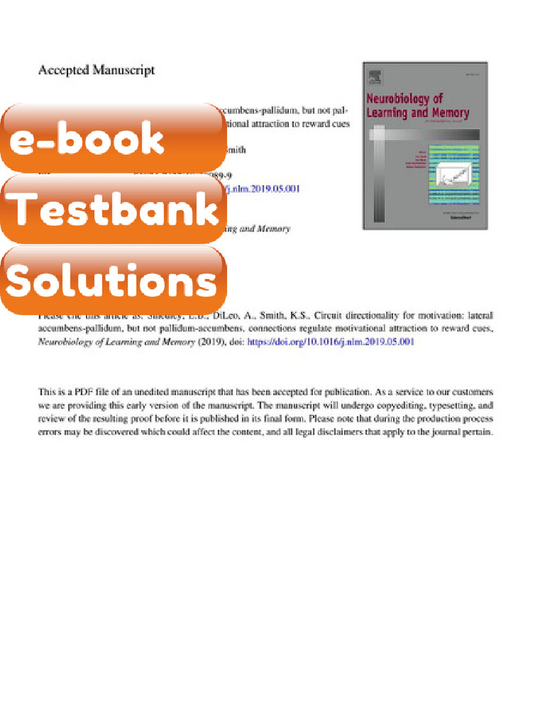 eBook & Testbank Circuit Directionality for Motivation Lateral ...