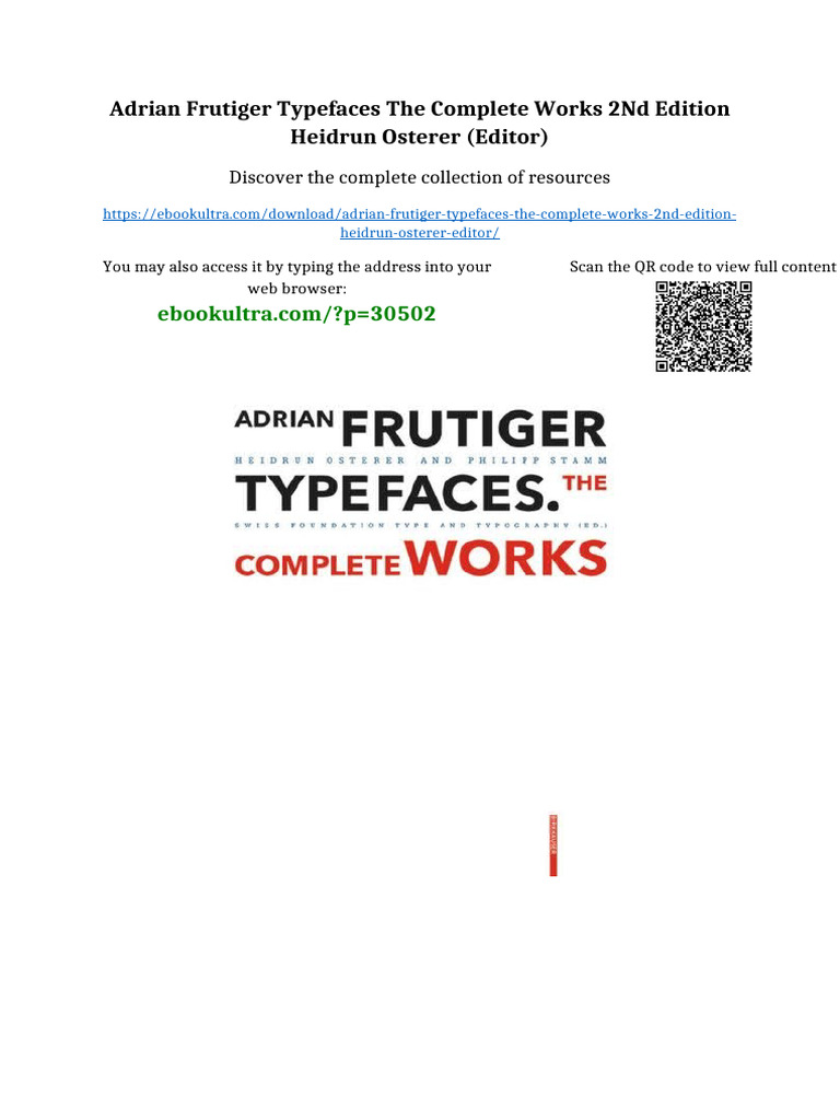 Adrian Frutiger Typefaces The Complete Works 2nd Edition Heidrun ...