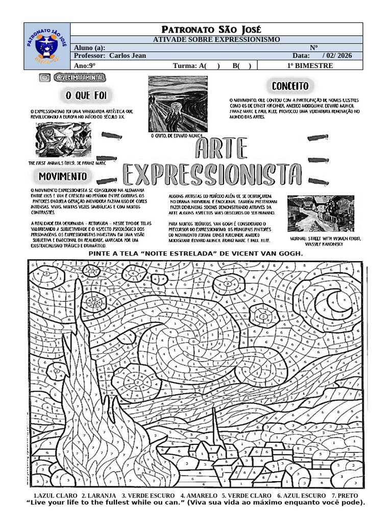 9º Ano Ab - Atividade de Artes 2026 2 | PDF