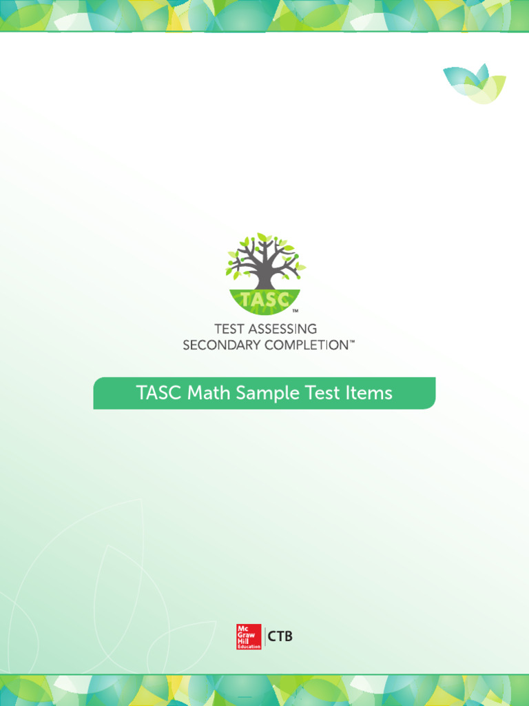 Tasc Mathsampletestitems | PDF | Mathematics | Equations