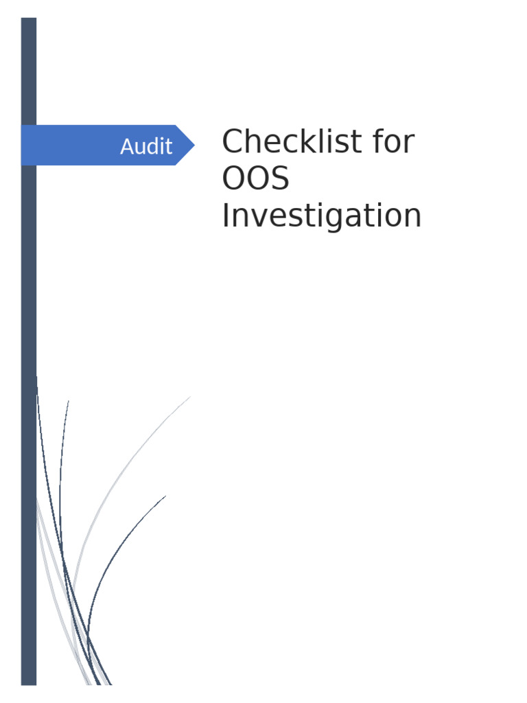 OOS Investigation Checklist | PDF