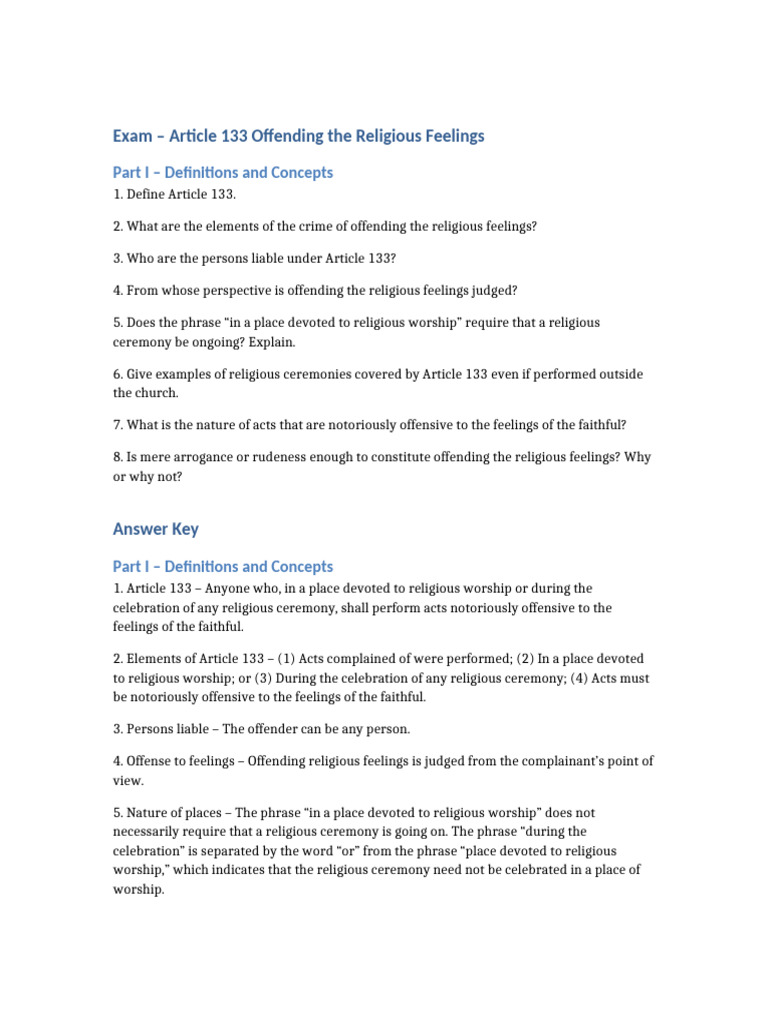 Article 133 Exam | PDF