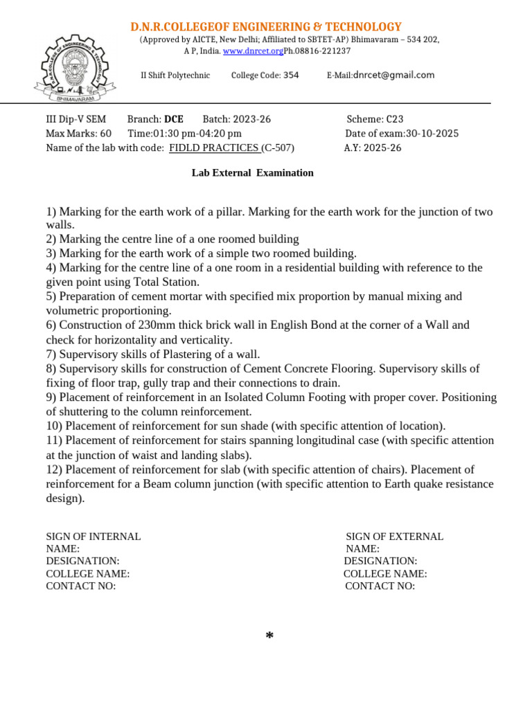 Field Practice Lab External Final | PDF | Architectural Design ...