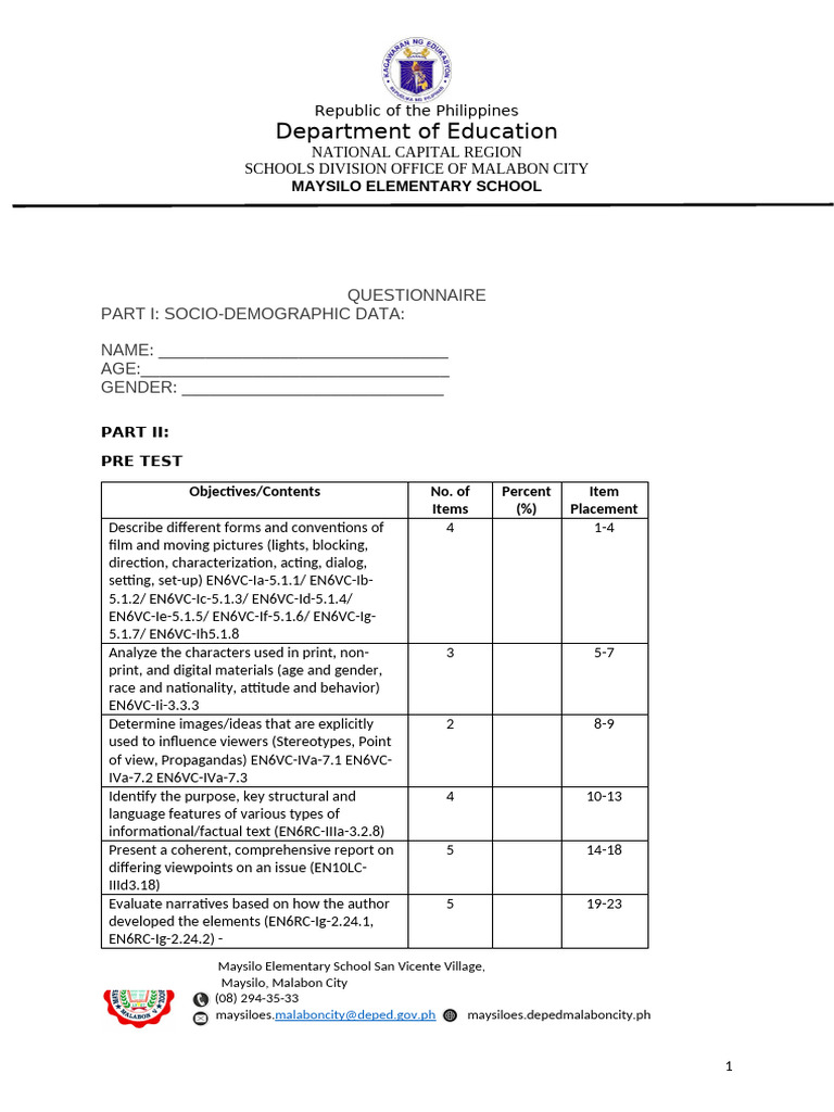 Questionnaire Action-Research-Proposal 2022 | PDF
