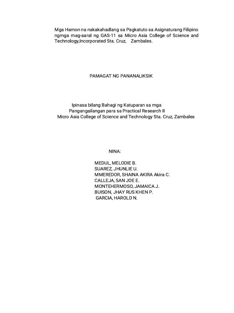 Title Research Defense Filipino | PDF
