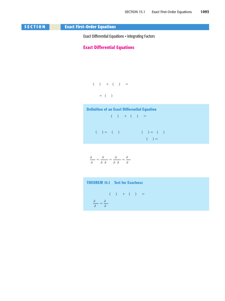 Exact Differential Equation Notes | PDF | Equations | Function ...