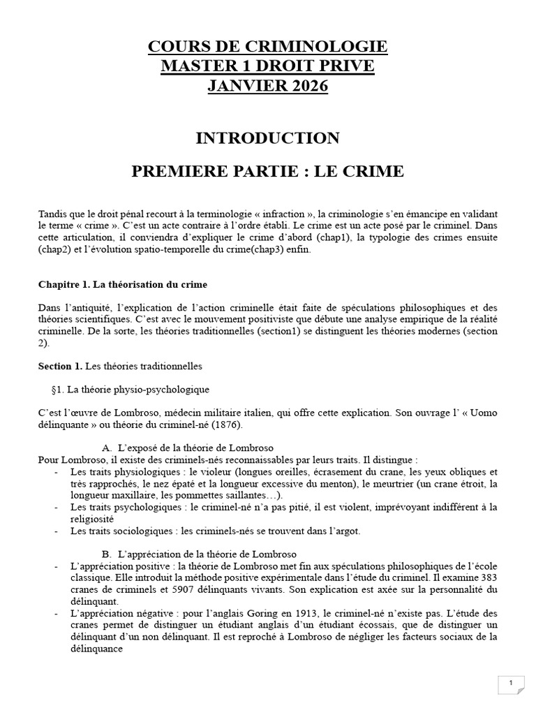 Cours de Criminologie 1 PDF | PDF | Enron | Crimes