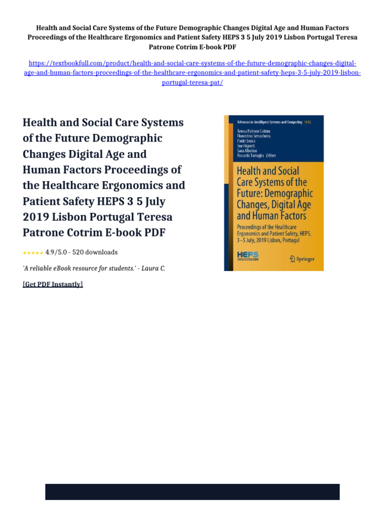 Health and Social Care Systems of the Future Demographic Changes ...