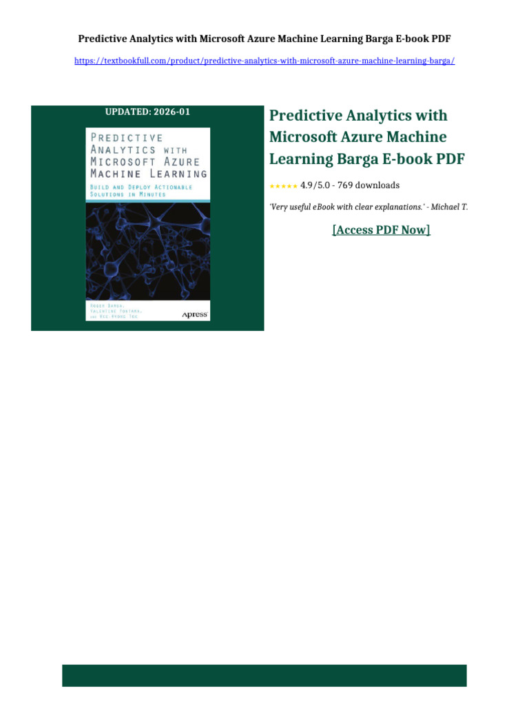 Predictive Analytics With Microsoft Azure Machine Learning Barga Ebook ...