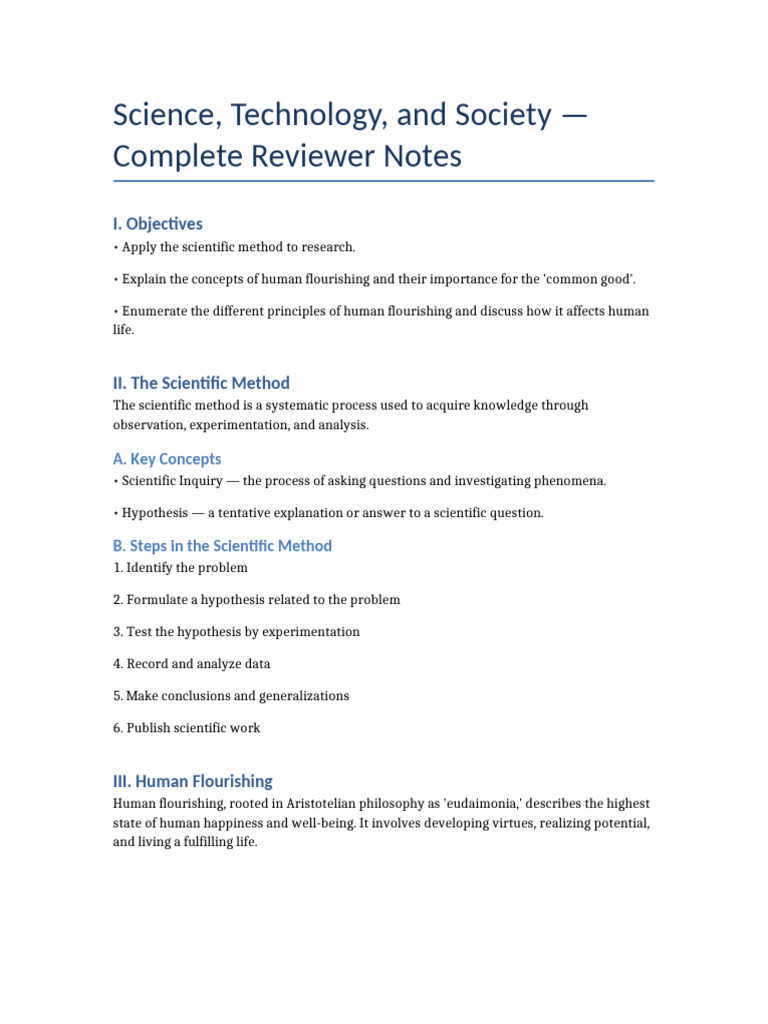 STS Complete Reviewer Notes | PDF | Science | Scientific Method