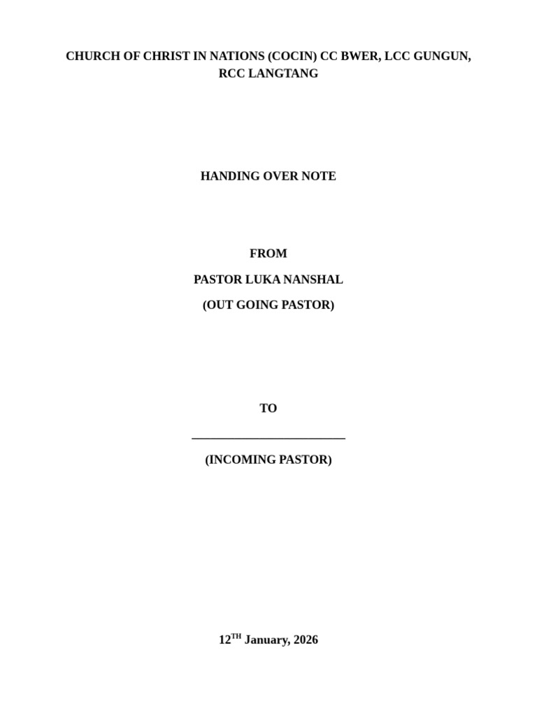 Handing Over | PDF