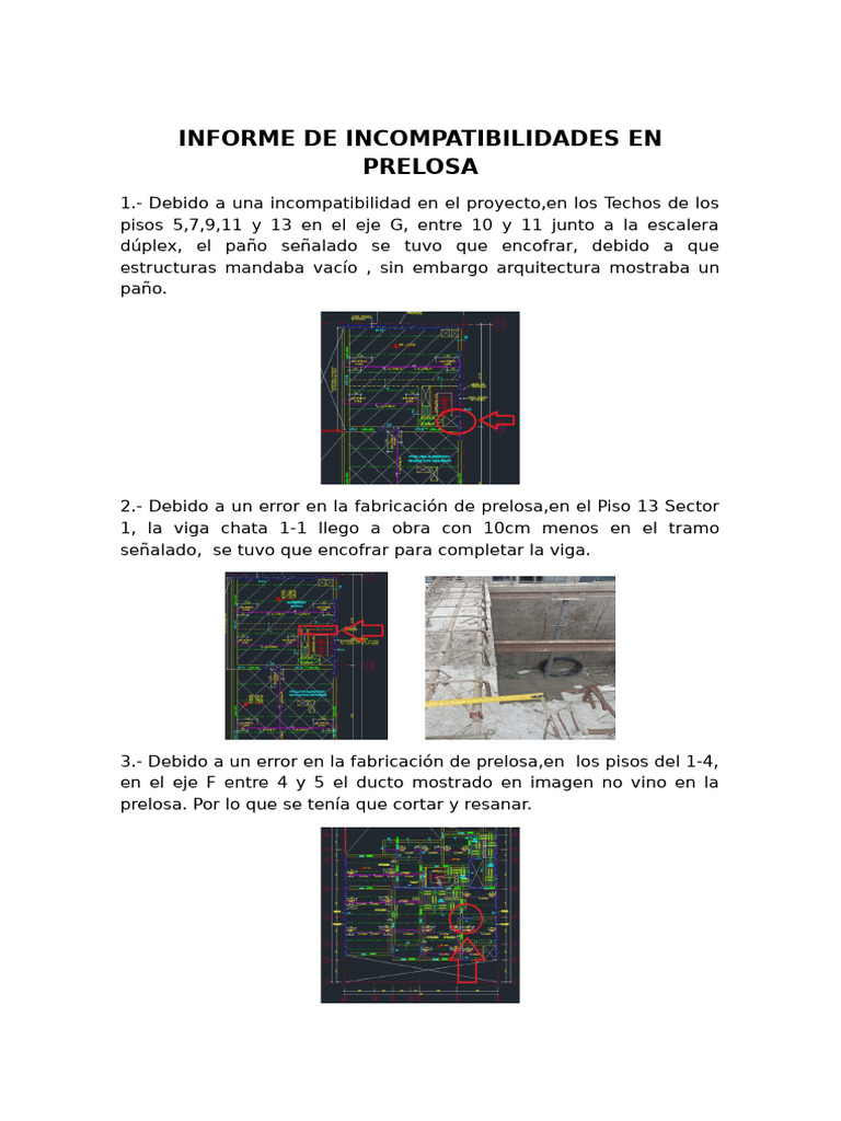 Informe de Incompatibilidades en Prelosa | PDF