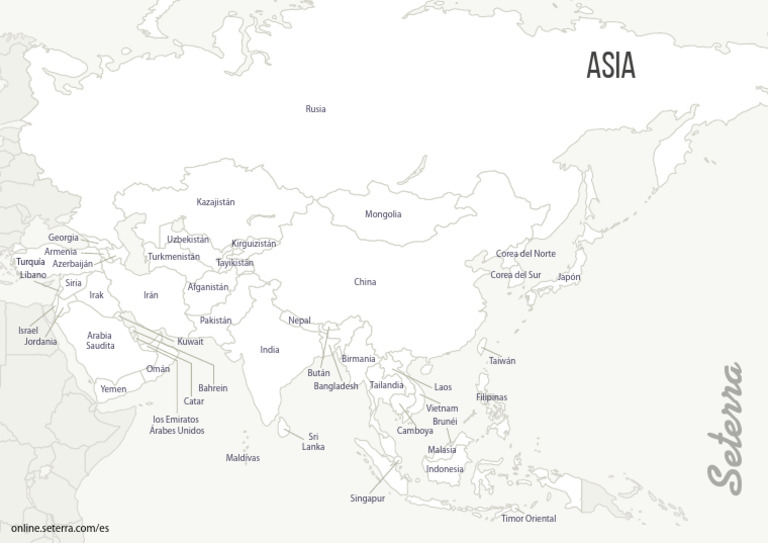 Asia Countries Labeled | PDF | Asia