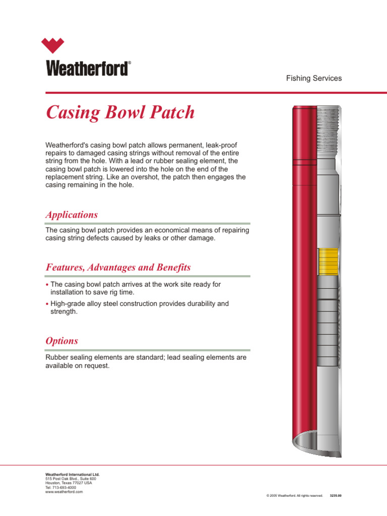 Casing Bowl Patch | PDF | Mechanical Engineering | Building Materials